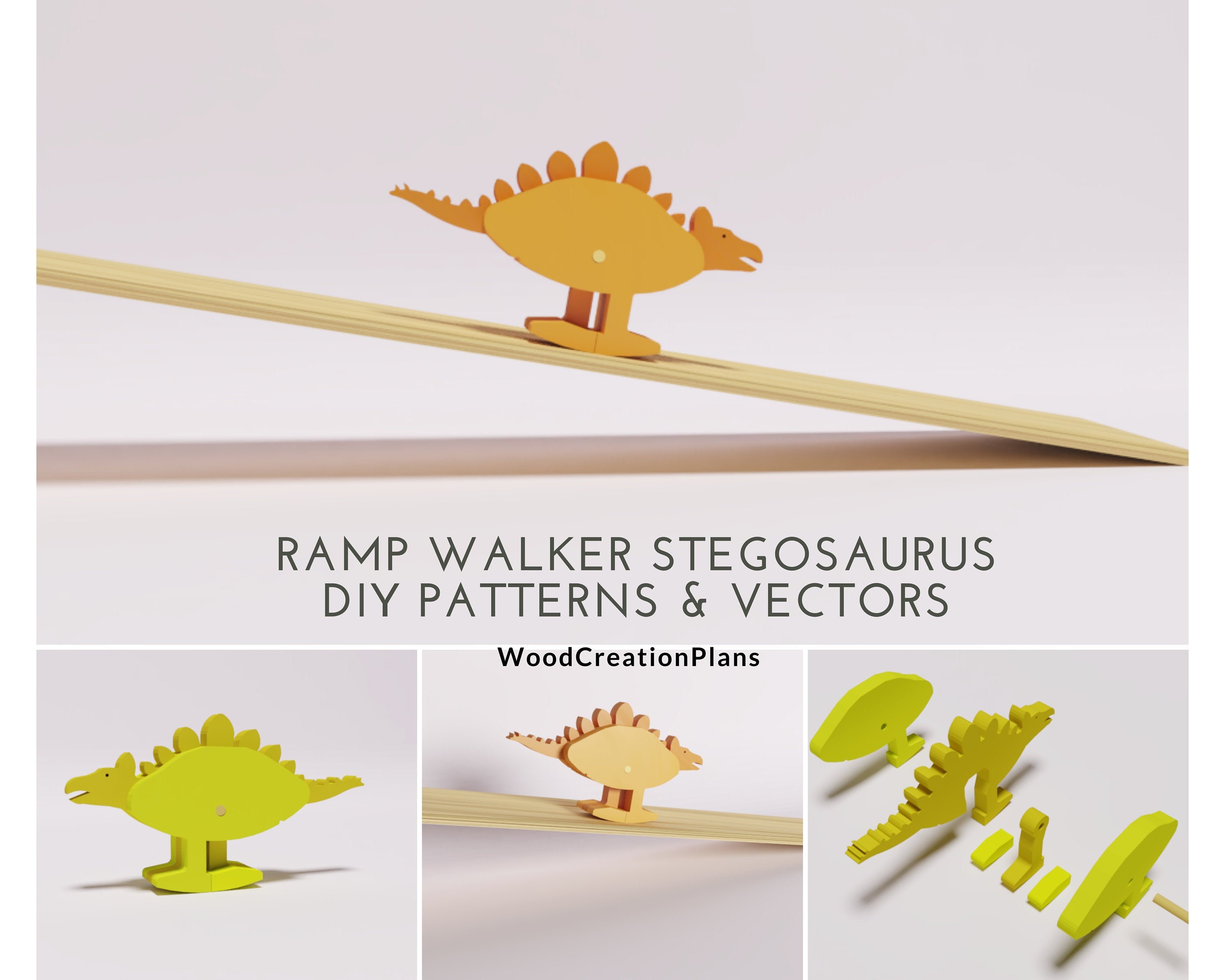 Dinosaur Ramp Walker Toy Patterns - Stegosaurus - Etsy UK