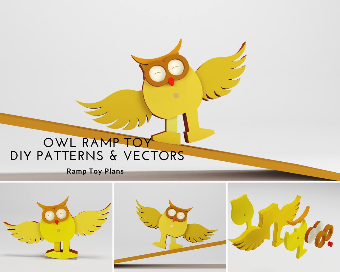 Wooden Owl Ramp Toy Patterns for Scroll Saw and CNC Router - Etsy
