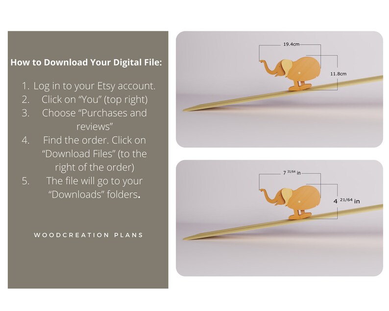 Ramp Walker Elephant Wooden Toy PDF Patterns and Assembly | Etsy