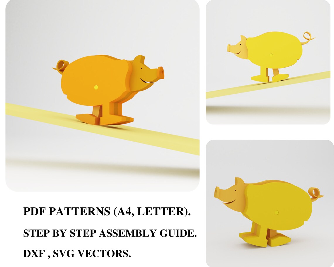 DIY Pig Ramp Toy Patterns and Assembly Guide - Etsy