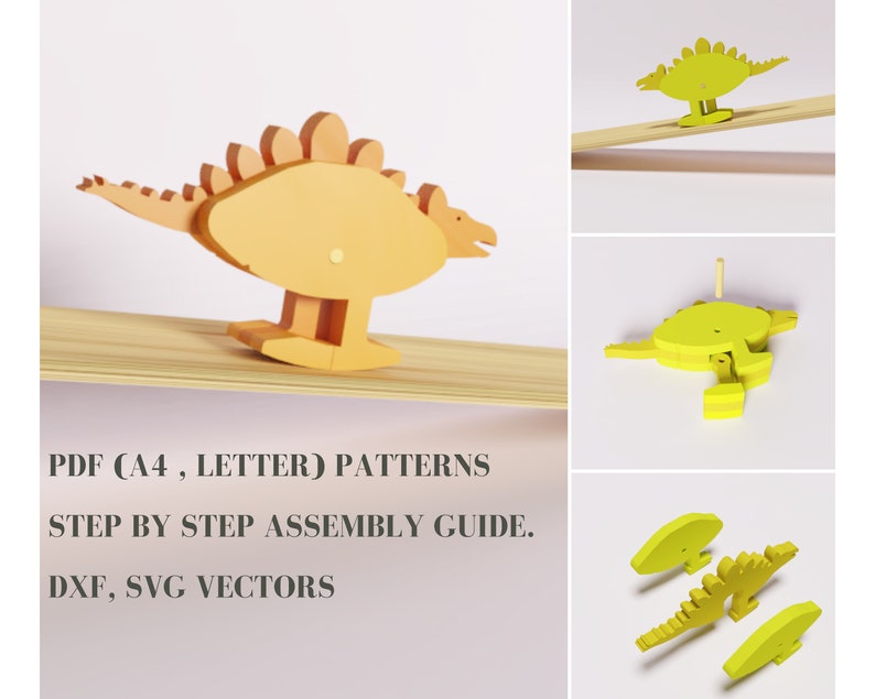 Dinosaur Ramp Walker Toy Patterns - Stegosaurus - Etsy