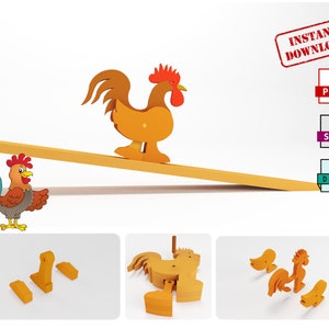 DIY Rooster Ramp Walker Toy Patterns and Assembly Guide - Etsy