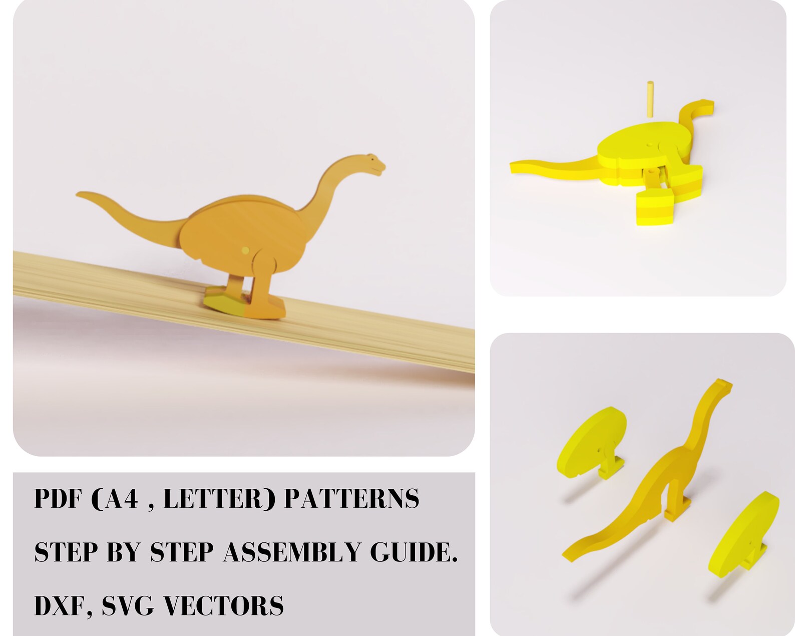 Ramp Walker Dinosaur Brontosaurus Toy Patterns and Vectors - Etsy