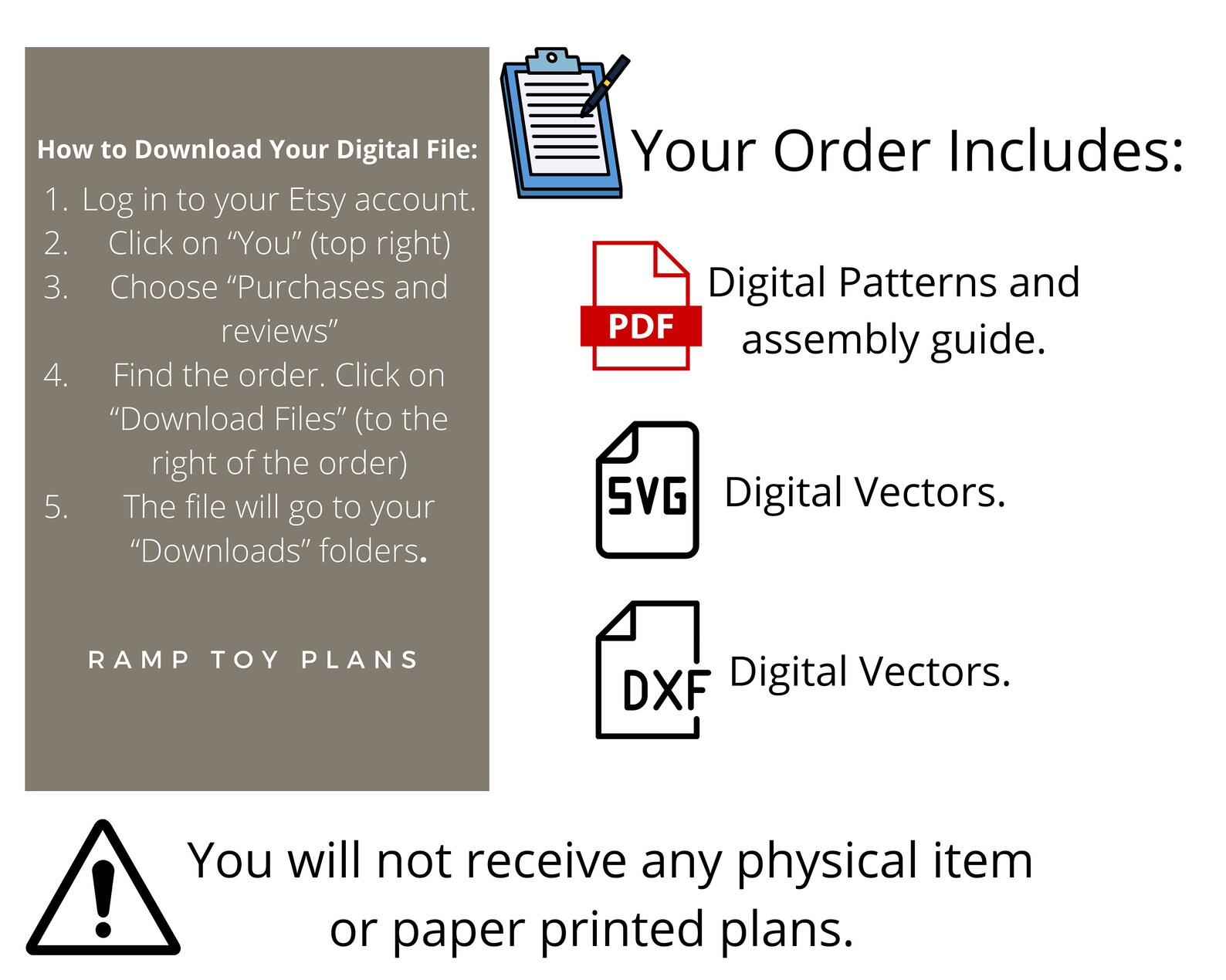 Ostrich DIY Ramp Toy Plans Assembly Guide and Vectors. | Etsy