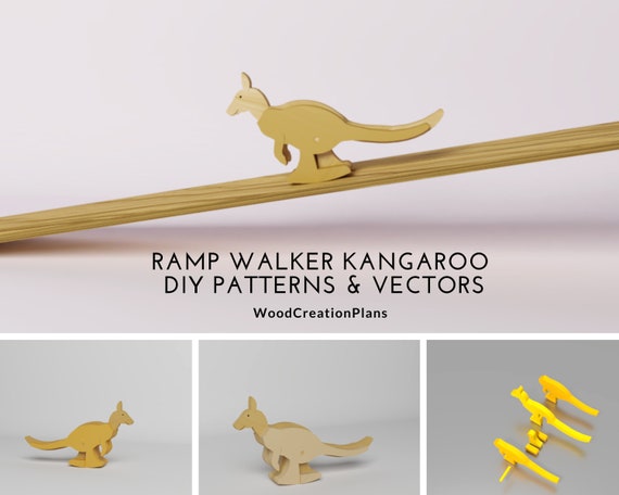 Kangaroo Wooden Ramp Toy Vectors and Pdf Patterns | Etsy