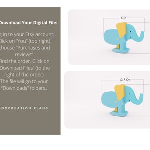 Wooden Elephant Ramp Walker Toy DIY Patterns and Vectors - Etsy