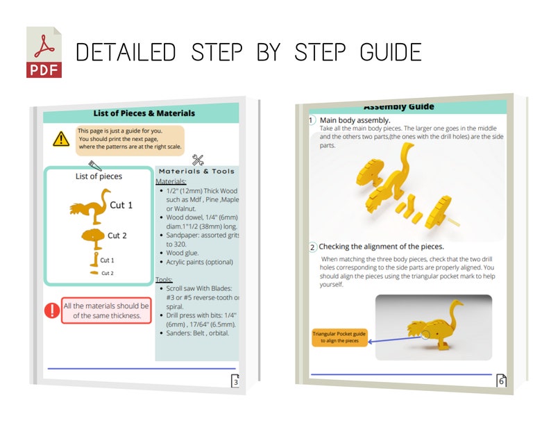 Ostrich DIY Ramp Toy Plans Assembly Guide and Vectors. | Etsy