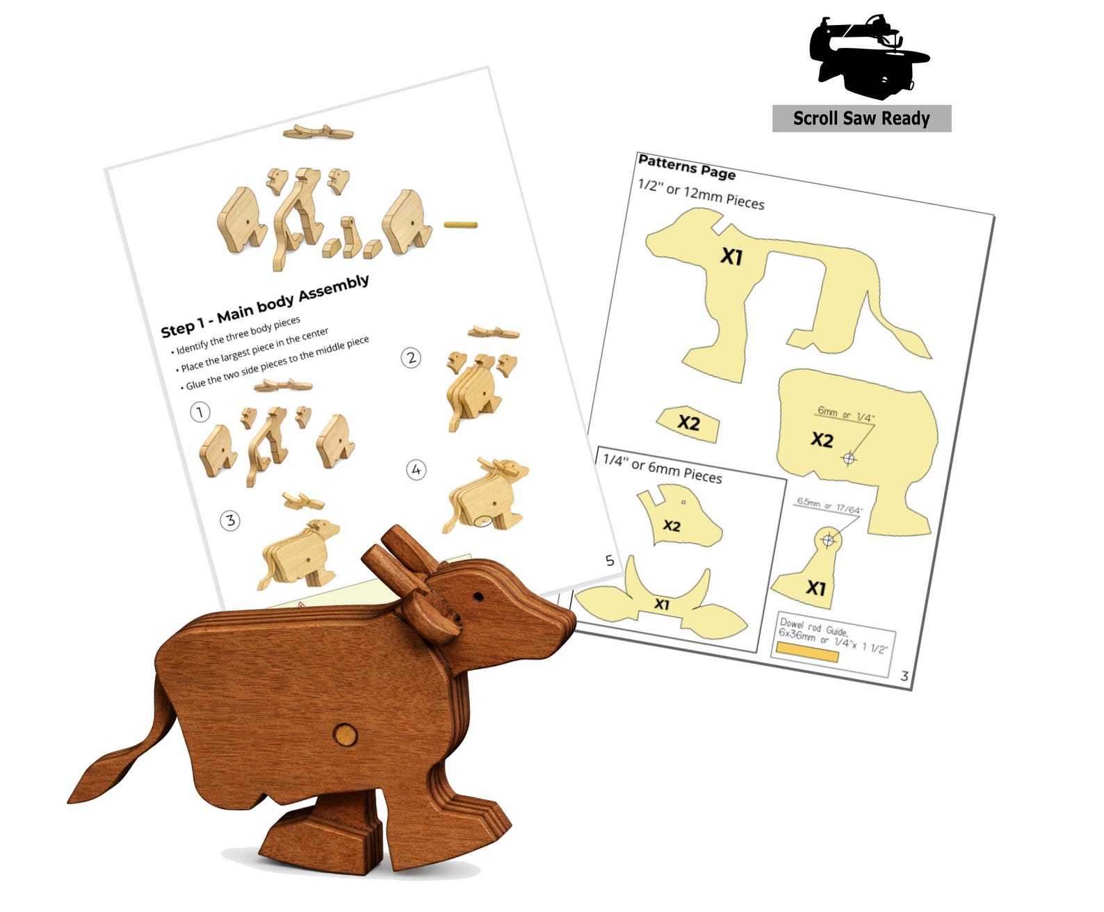 RAMP WALKER Cow DIY Patterns Vectors and Assembly Guide - Etsy