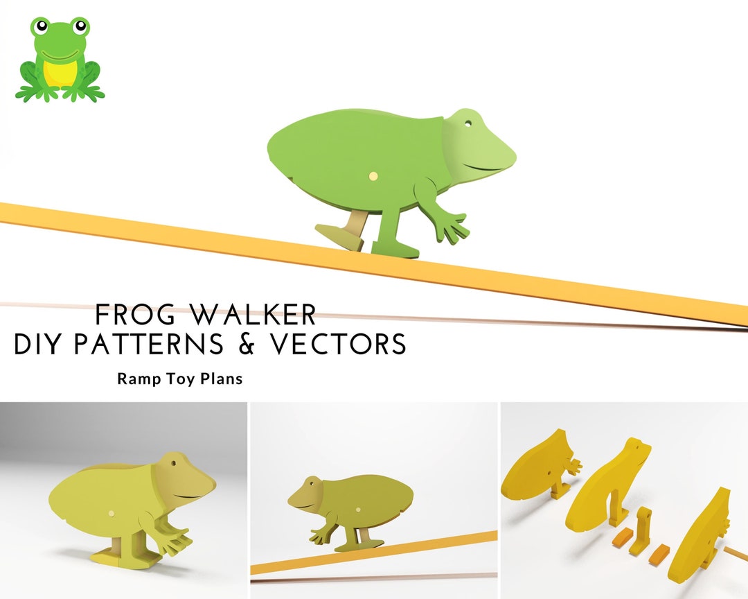 DIY Frog Ramp Walker Toy Patterns and Vectors - Etsy