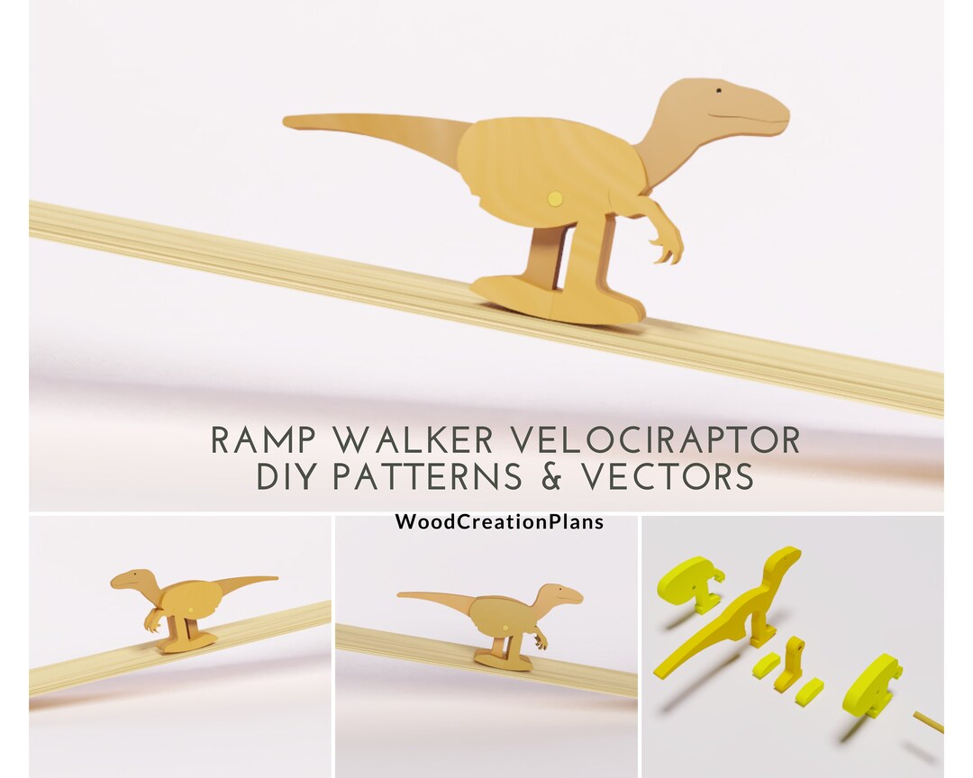 Ramp Walker Velociraptor Dinosaur Toy Plans Pdf, Dxf and Svg Patterns ...