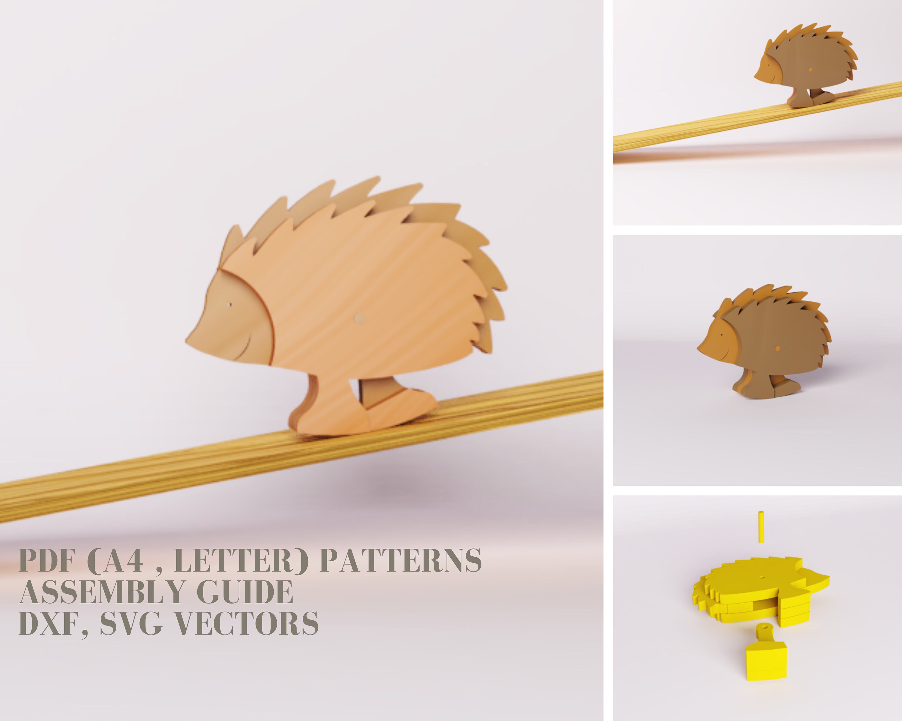 Hedgehog Ramp Walker Toy Patterns for Cnc and Scroll Saw. - Etsy