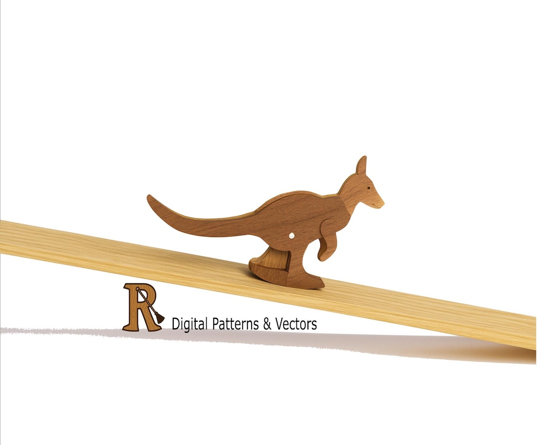 Kangaroo Wooden Ramp Toy Vectors and Pdf Patterns - Etsy