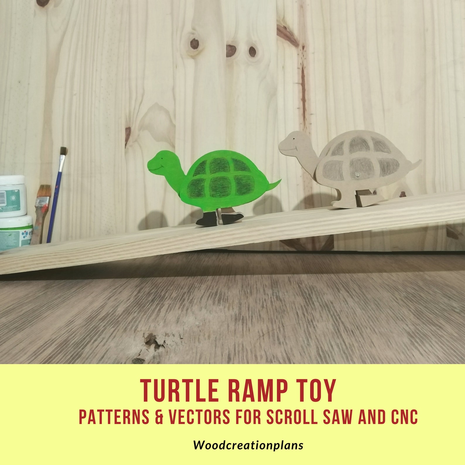 Wooden Ramp walker Turtle plans wooden toy DIY project | Etsy