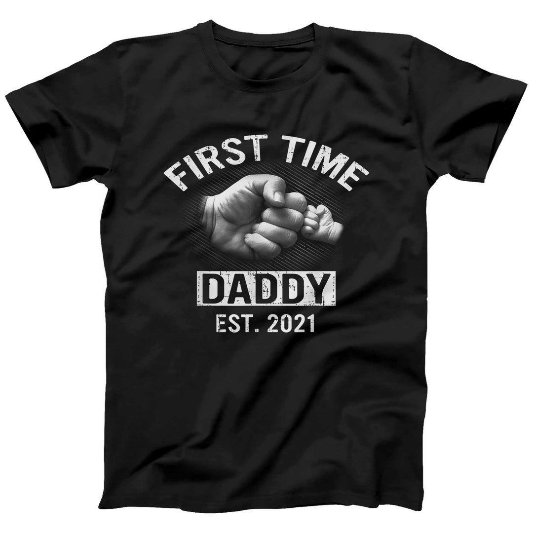 First Time Daddy Fist Bump T-shirt for New Dads Custom Printed Funny ...