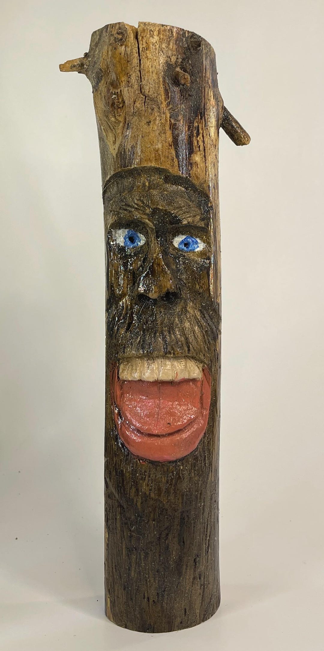 Henry- Handmade Wood Spirit Wizard Tree Carving - Etsy