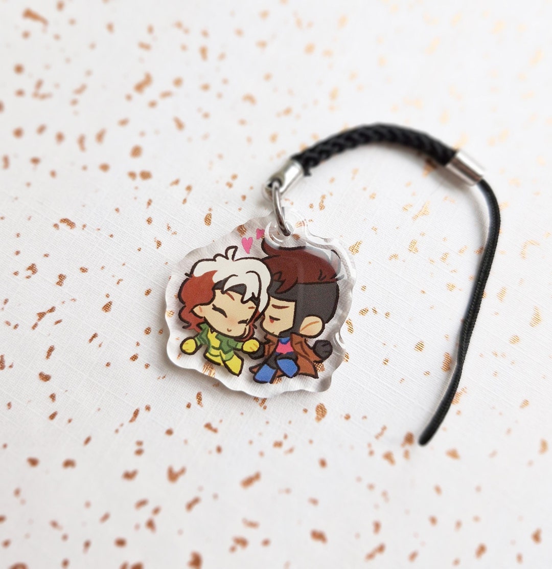 Rogue and Gambit - Tiny Phone Charm - Etsy