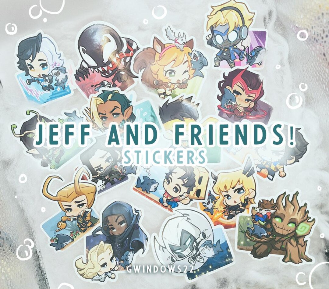 Jeff & Friends Borderless Stickers rivals - Etsy Australia