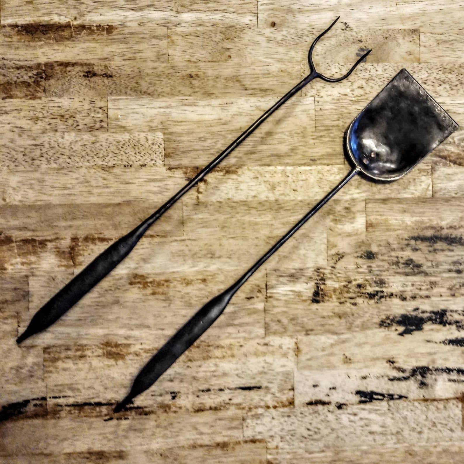 Hand Forged BBQ Set - 2 Piece - Spatula & Meat Fork - Etsy
