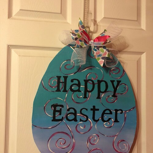 HOPPY SPRING RABBIT Wall Art Door Sign Hanger Hanging Bunny - Etsy