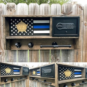 Custom Police Duty Gear Rack With Lockbox Safe- Police Duty Gear Rack ...