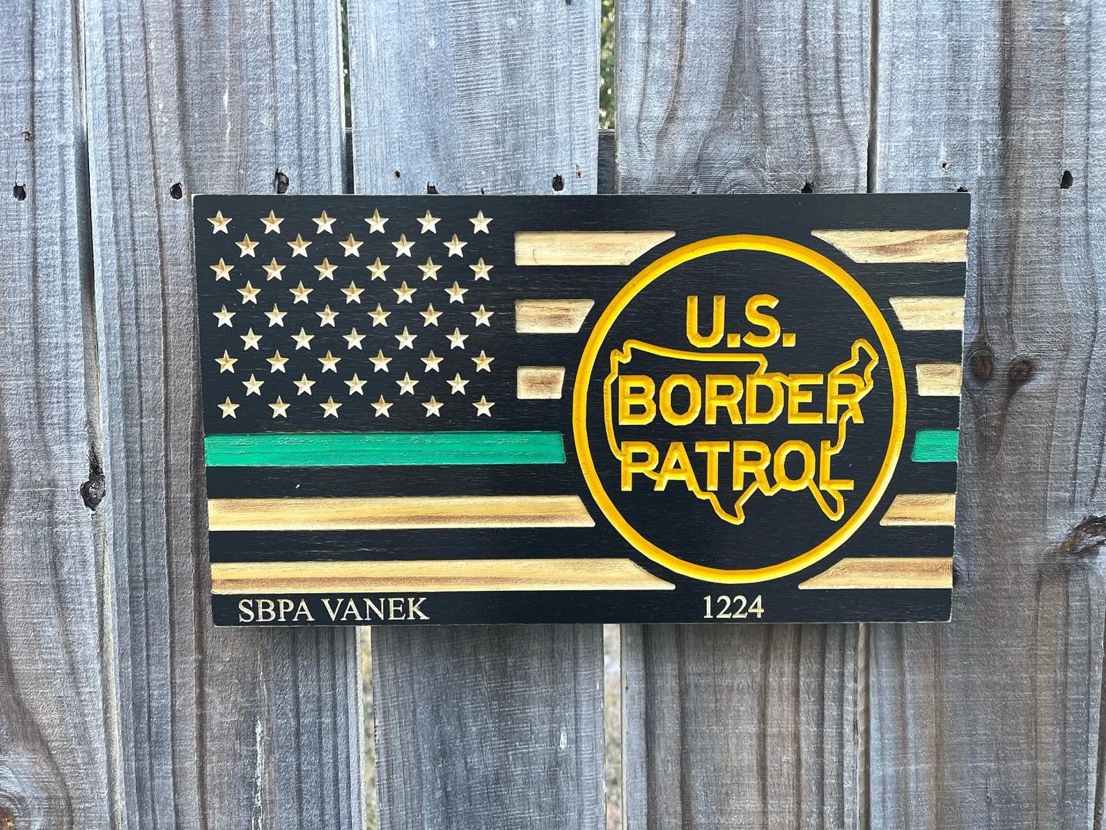 Wood Flag CBP U.S. Border Patrol One Patch Patrol - Celebrate America's ...
