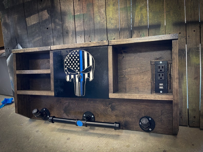 Custom Punisher Duty Rack: Police Gear Storage With Keyed Lock - Etsy