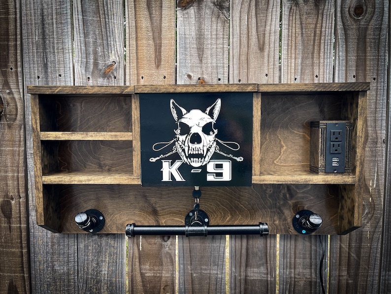 Custom Police K9 Skull Duty Rack - Gear Storage With Lock - Etsy