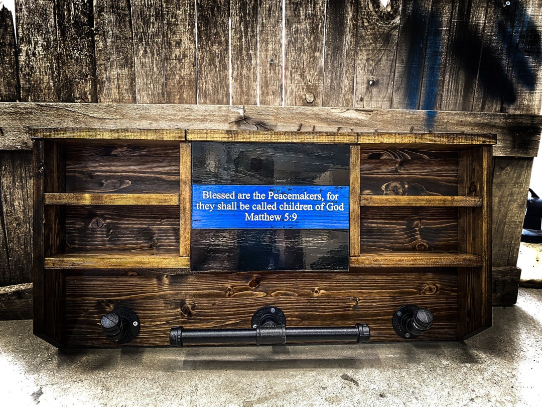 Custom Wall Mounted Blueline Blessed Are the Peacemakers Duty Rack ...