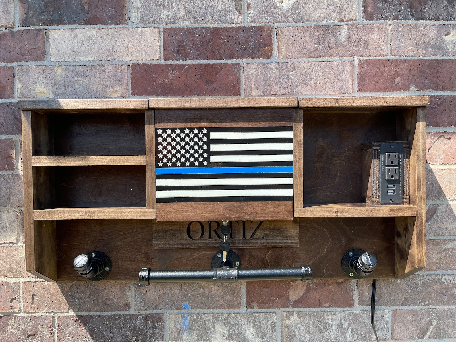 Custom Wall Mounted Duty Rack: Police Gear Storage With Lock - Etsy