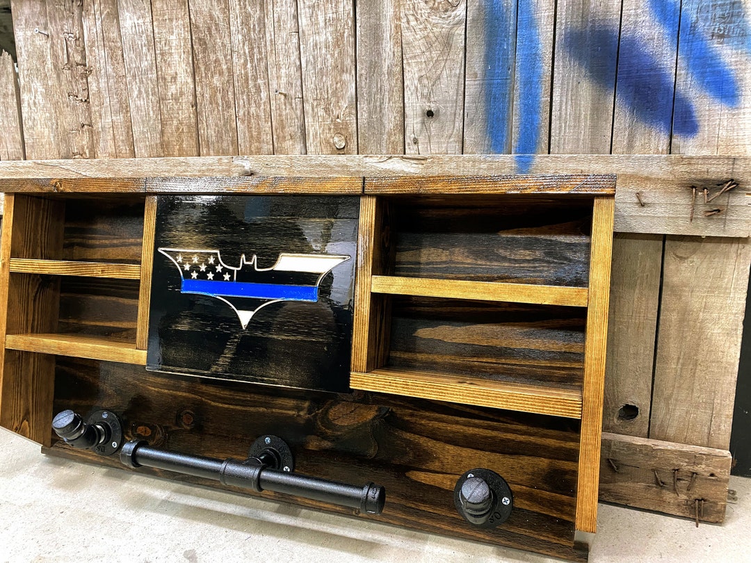 Custom Batman Blueline LOGO Duty Rack - Police Gear - Duty Gear Rack ...
