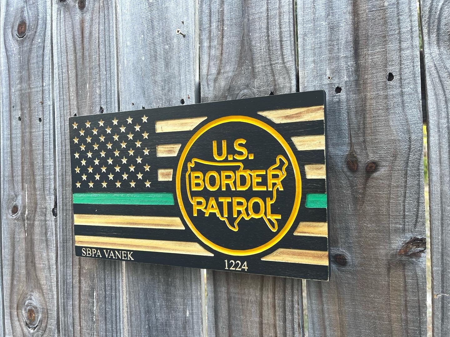 Wood Flag CBP U.S. Border Patrol One Patch Patrol - Celebrate America's ...