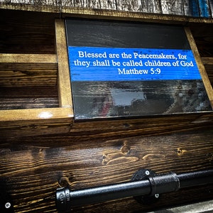 Custom Wall Mounted Blueline Blessed Are the Peacemakers Duty Rack ...