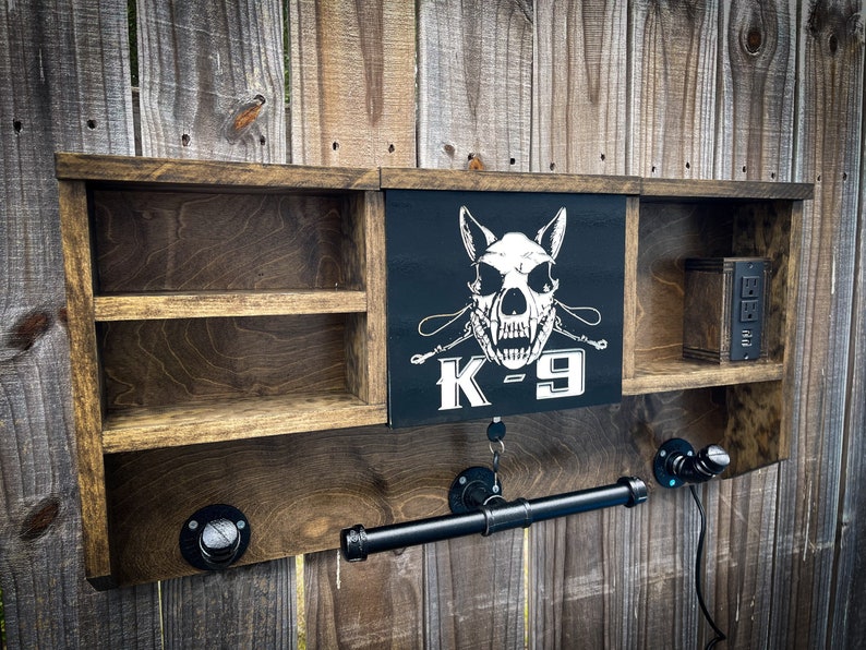 Custom Police K9 Skull Duty Rack - Gear Storage With Lock - Etsy
