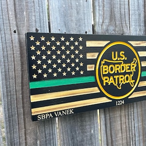 US Border Patrol Wood American Flag Custom and Border Protection CBP - Etsy