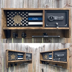 Police Duty Gear Rack With Lockbox Safe, Cop Caddy, Vest Holder - Etsy