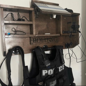 Custom Wall Mounted Duty Rack: Police Gear Storage With Lock - Etsy