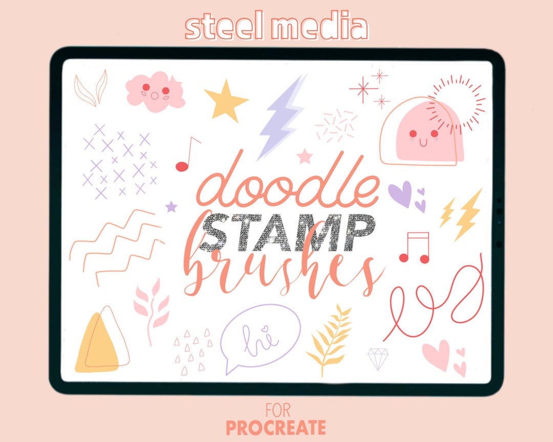 40 Procreate Doodle Stamp Brushes | Procreate Stamp Pack | Doodle ...