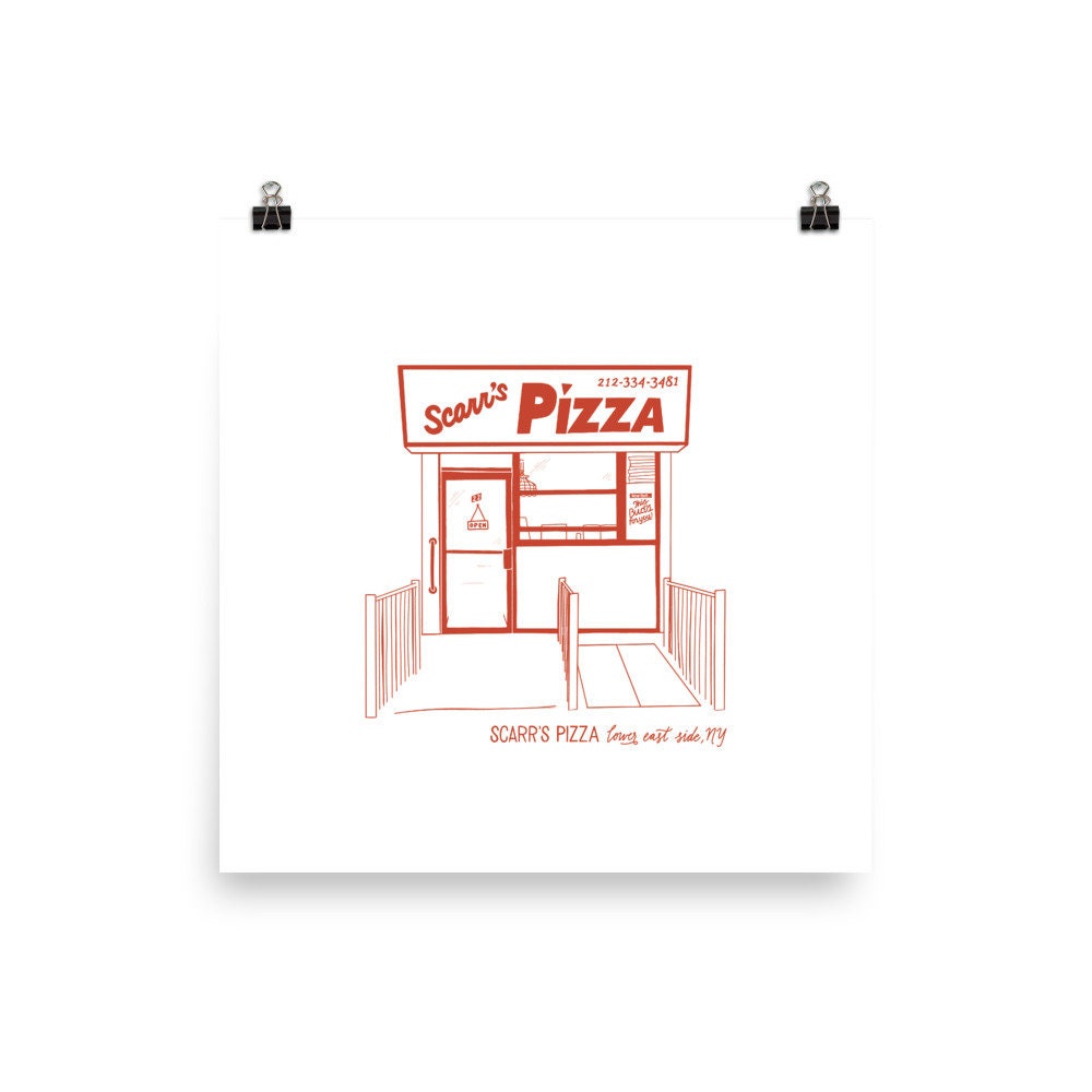 Scarr's Pizza Illustration Drawing Pizzeria NYC Pizza Restaurant New ...