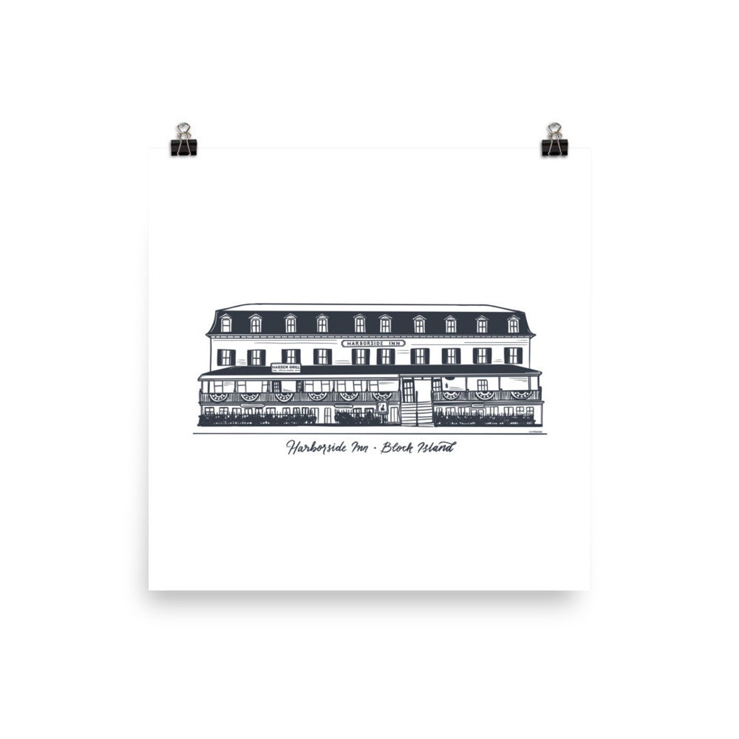 Harborside Inn Illustration Block Island Historic Hotel Fire Rescue ...