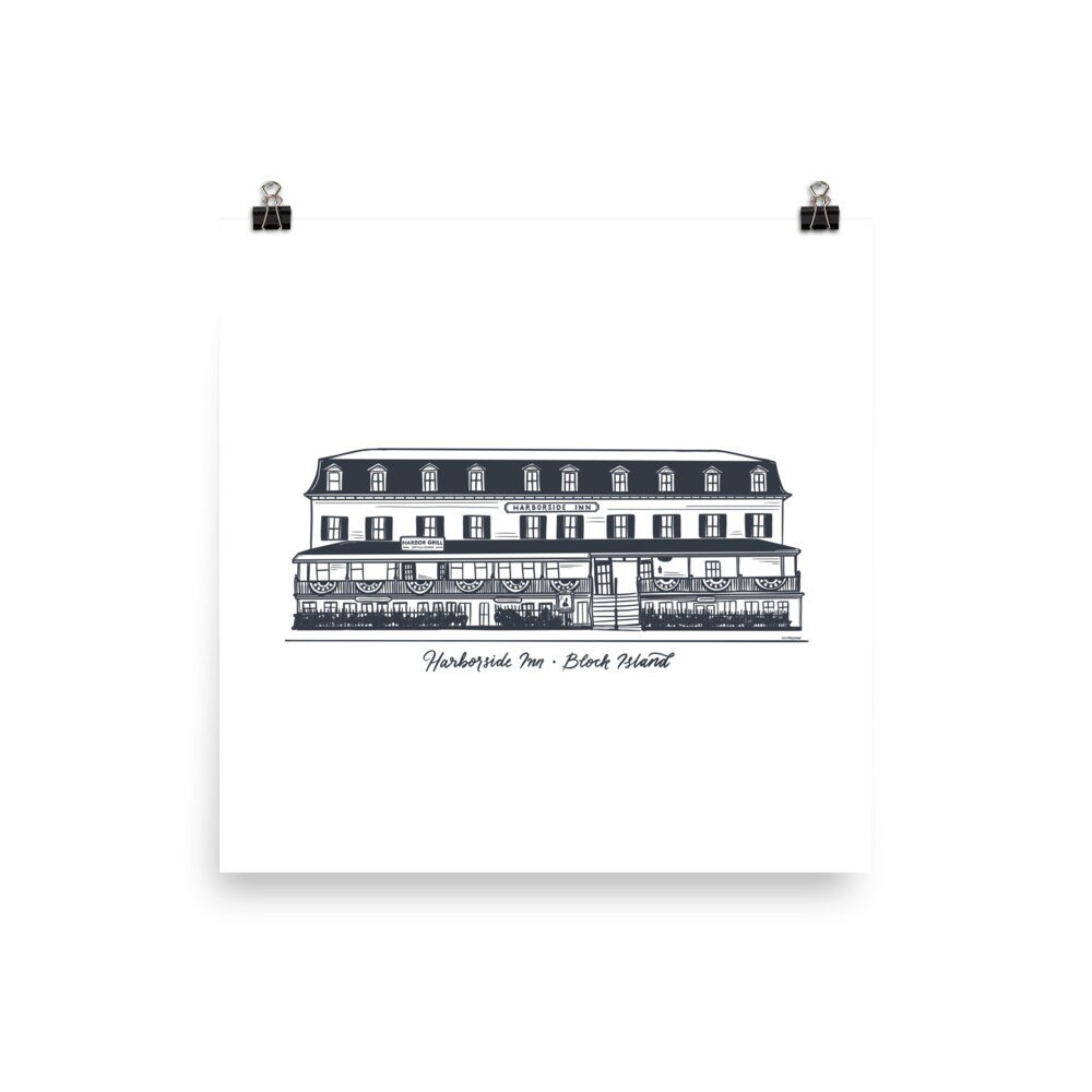 Harborside Inn Illustration Block Island Historic Hotel Fire Rescue ...