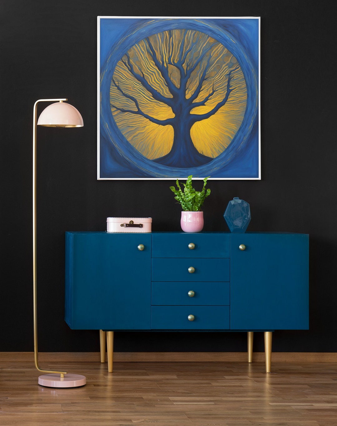 Abstract Tree in a Circle. Tree in Tree Ring. Skeletal Tree. Portal ...