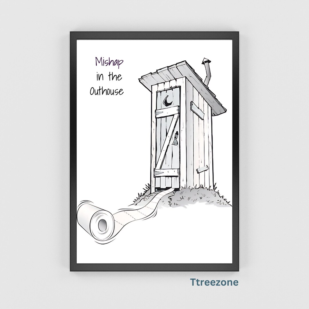 Outhouse Old Shed Funny Bathroom Humour Rustic Bathroom Art Quirky ...