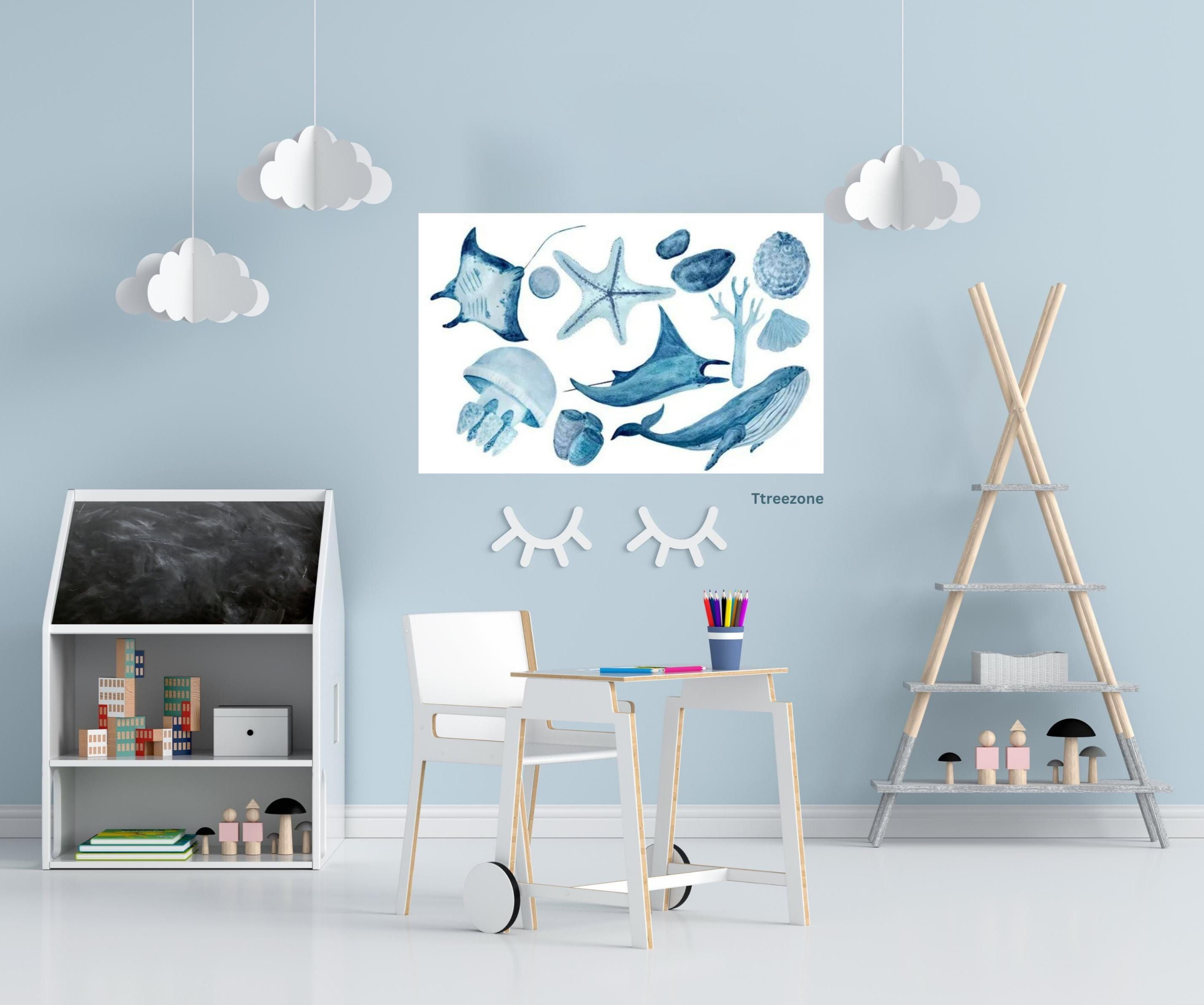 Ocean Animal Poster Sea Animals Ocean Poster Nursery Decor Printable ...