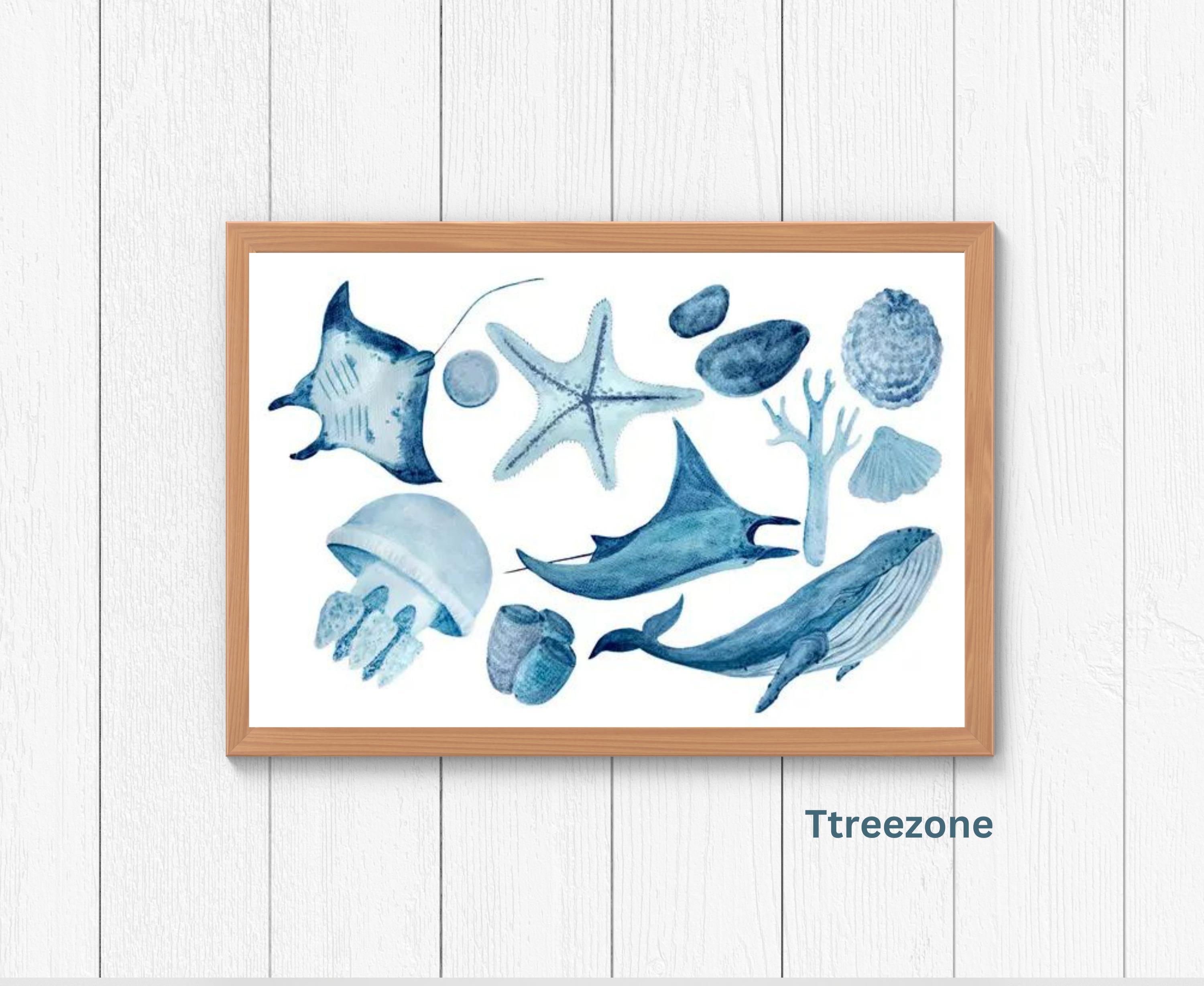 Ocean Animal Poster Sea Animals Ocean Poster Nursery Decor Printable ...