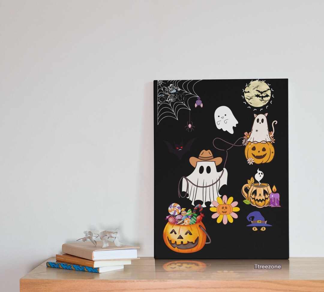 Cowboy Ghost Halloween Print: Spooky Western Kids Decor (digital ...