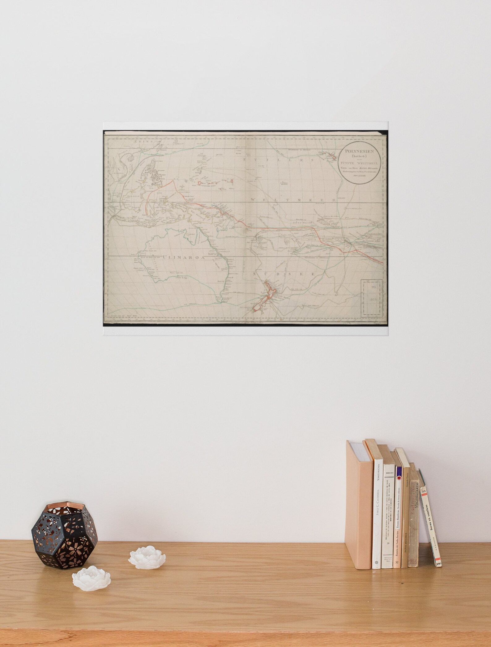 Map of Australia and Polynesia. Vintage Late 1700's Map of South ...