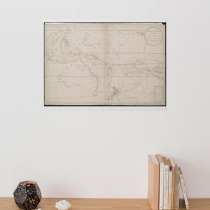 Map of Australia and Polynesia. Vintage Late 1700's Map of South ...