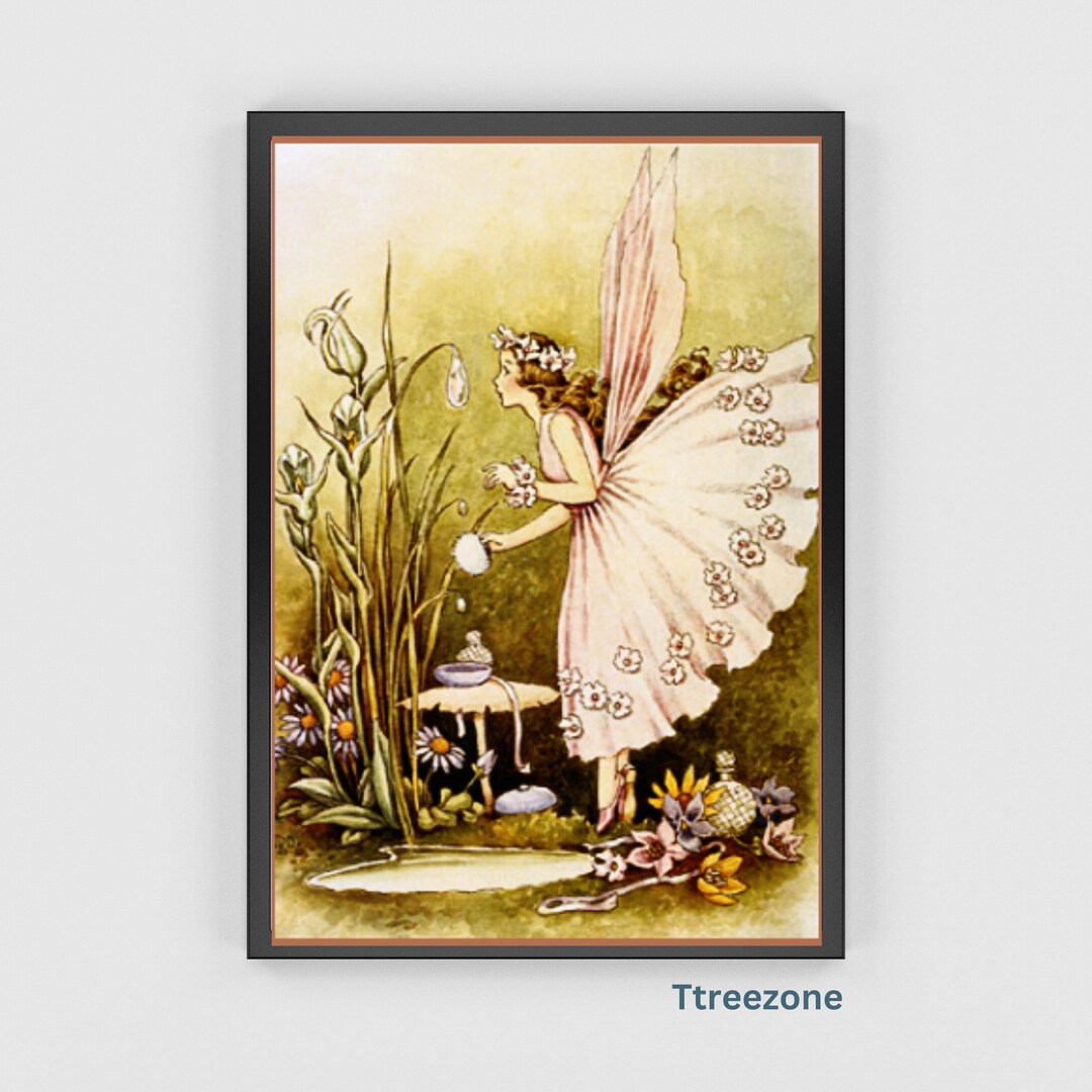 A Fairy Looking in the Mirror. Fairy Tale. Whimsical Fairy Tale Print ...