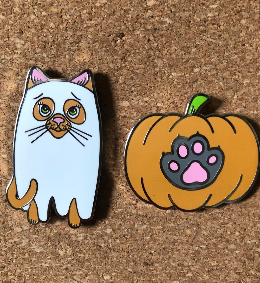 Spooky Cat Pin Collection 2 Pins, 4 Dollars OFF - Etsy