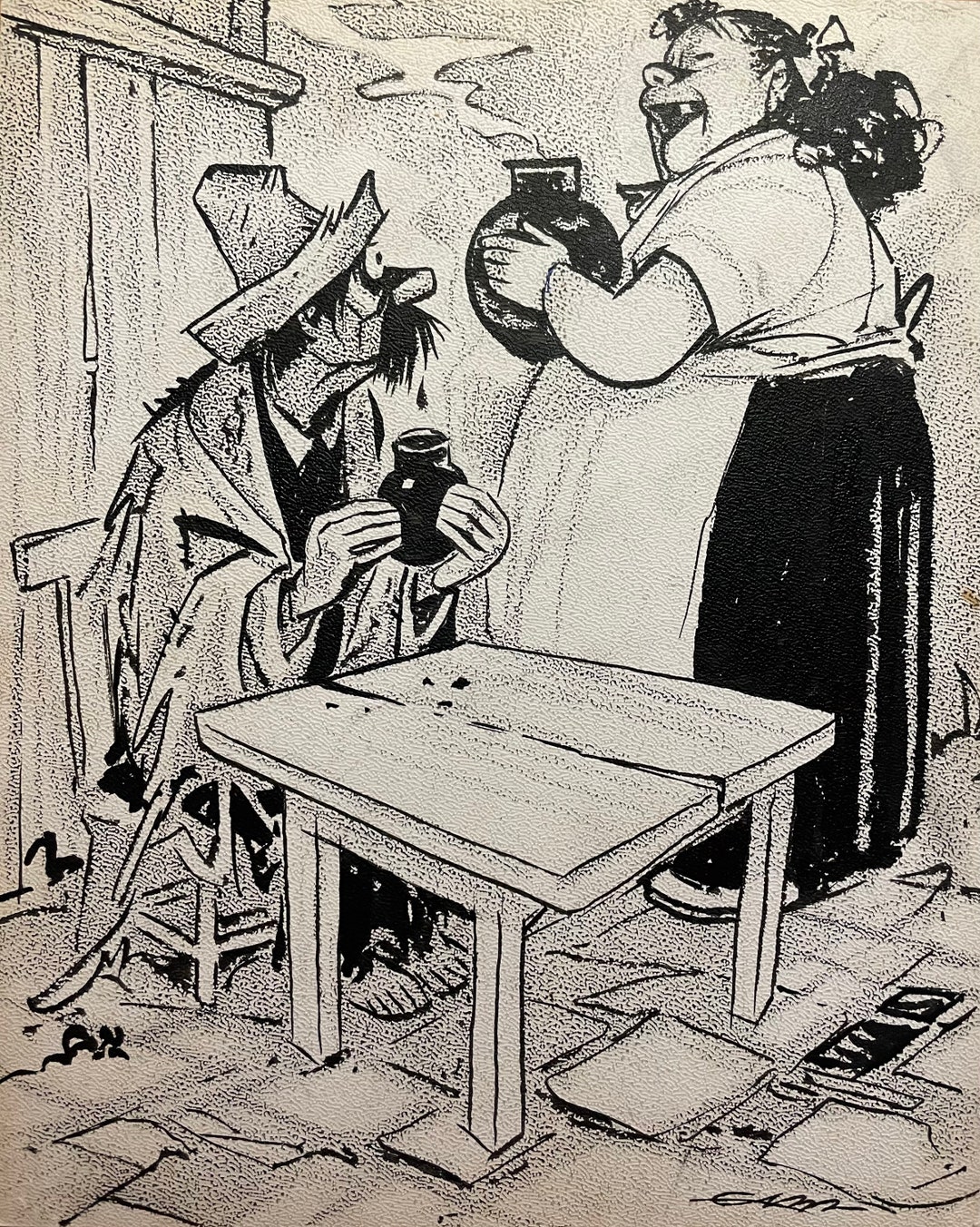 Ernesto Chango Cabral Mexican Original 1950s Cartoon Bad Coffee - Etsy